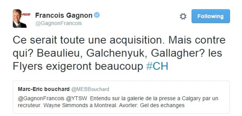 Les Flyers seraient en train de se préparer à échanger Wayne Simmonds